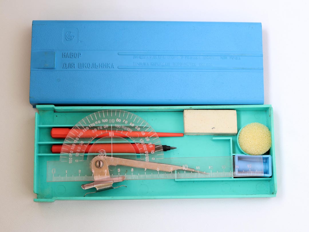 Vintage Pupil Set for Math From Soviet Era Not Used - Etsy