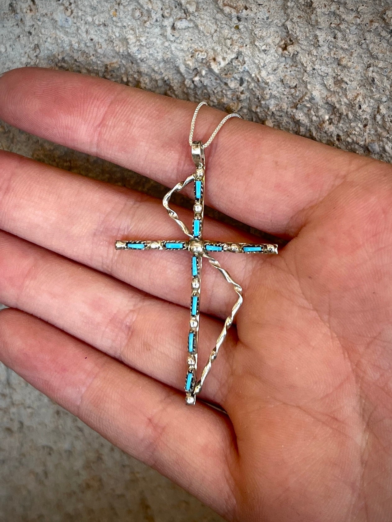 Vintage Needlepoint Zuni Cross - Etsy