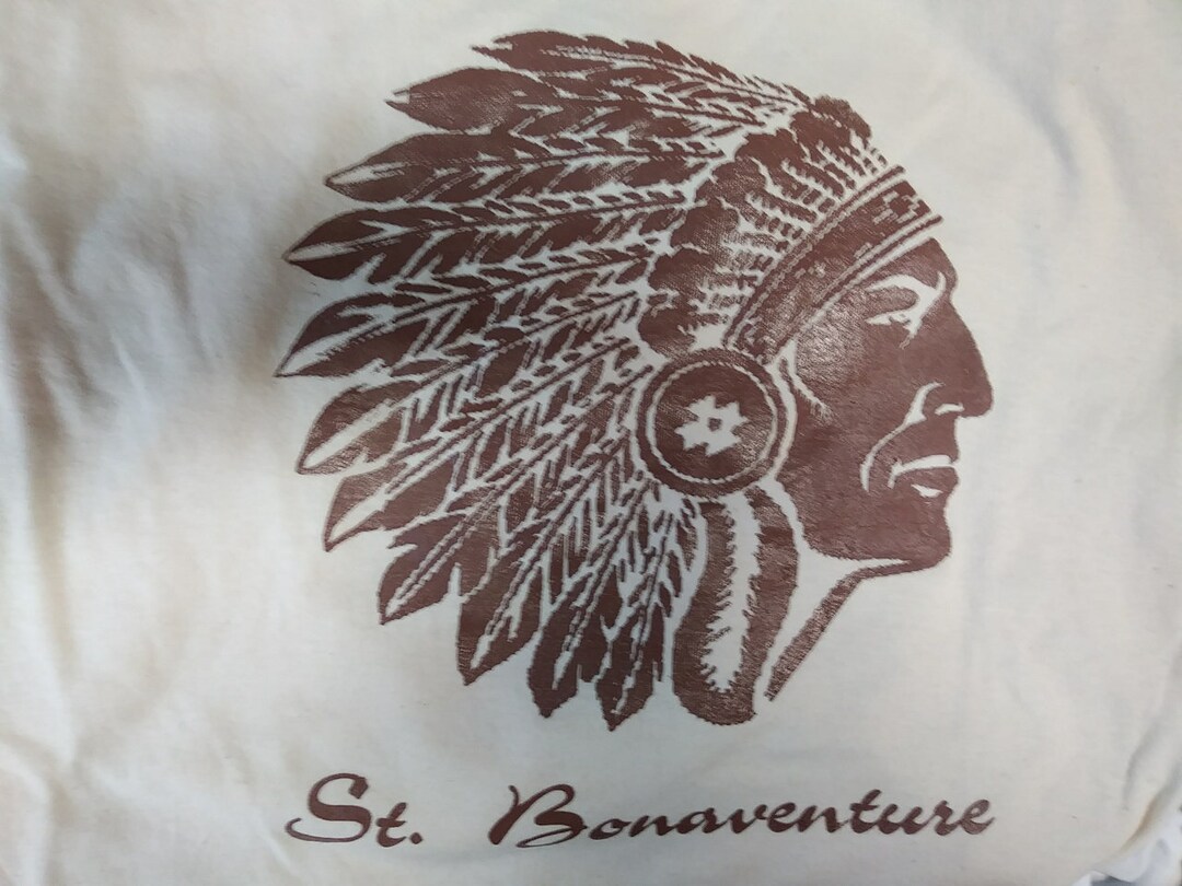 Retro St. Bonaventure 1st Generation Brown Indian Head T-shirt Vintage ...