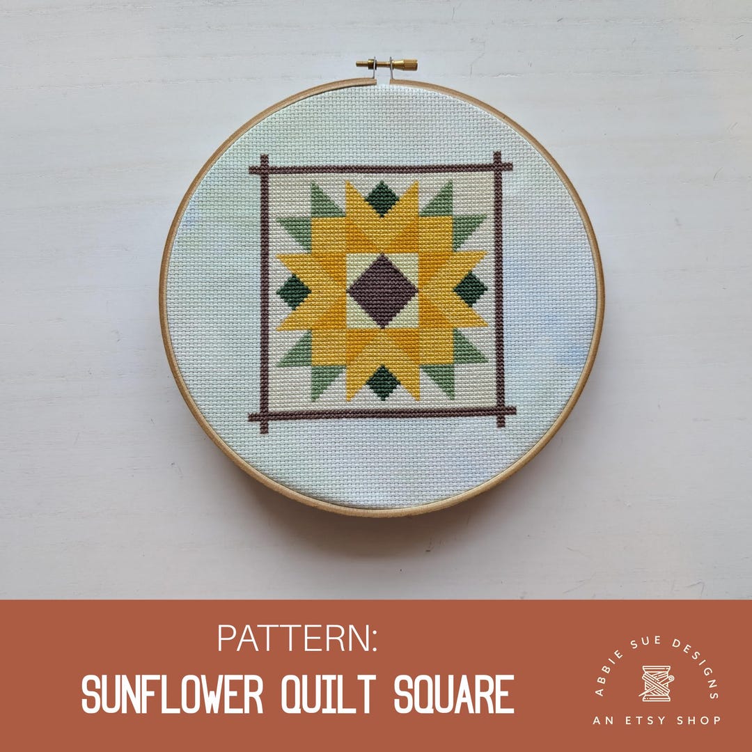 PATTERN | Sunflower Quilt Square Cross Stitch Pattern PDF - Etsy
