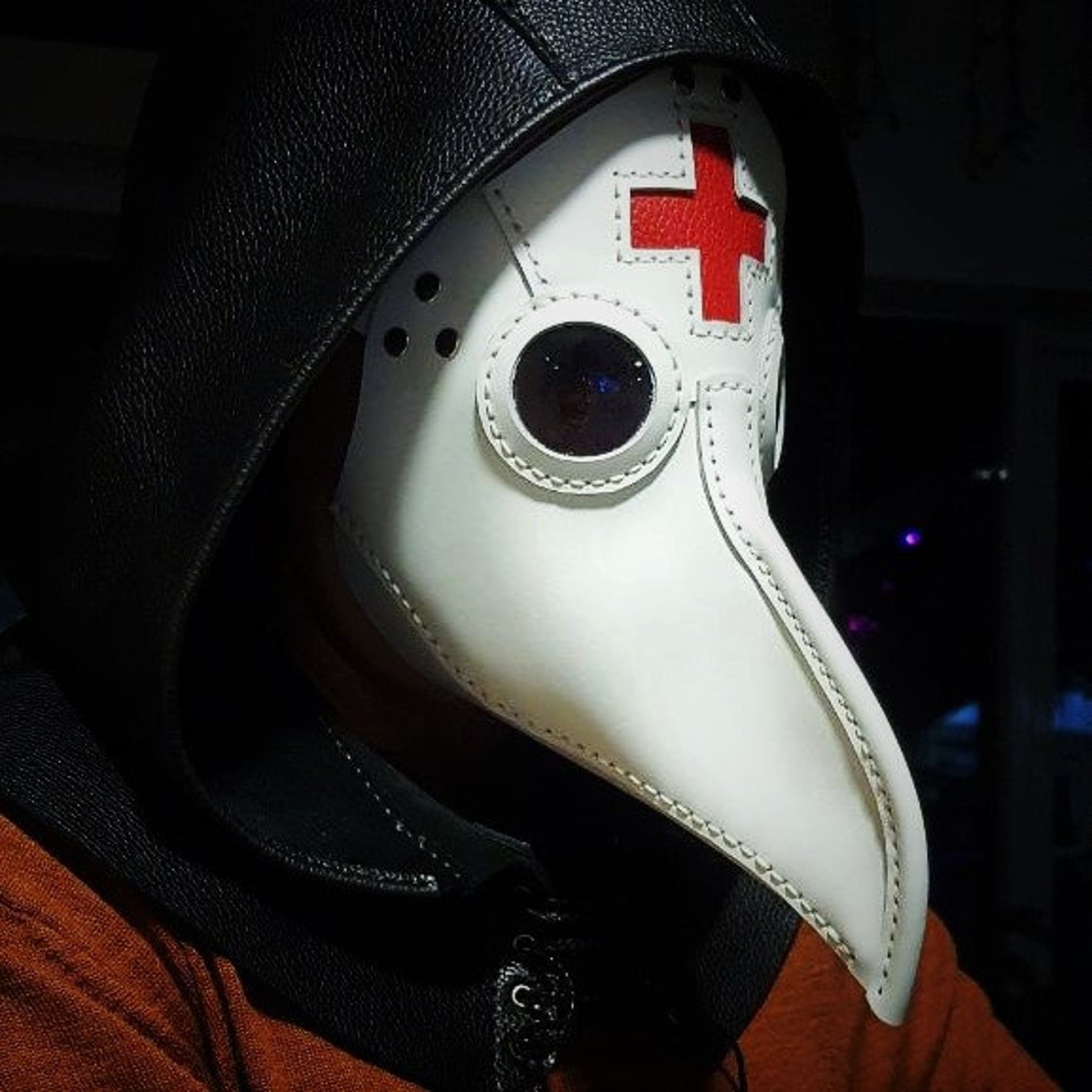 Plague Doctor Mask White Plague Doctor Face Mask Plague - Etsy