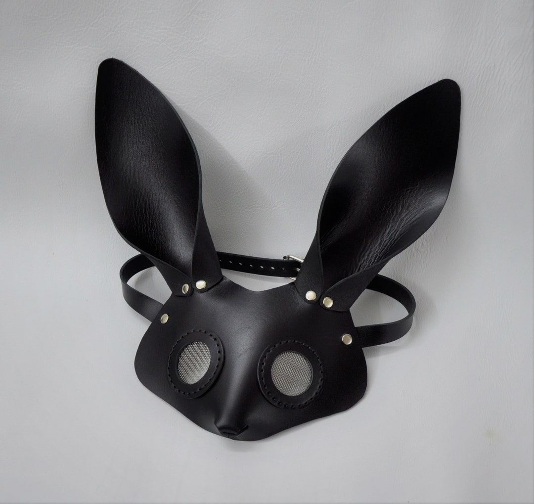 Leather Rabbit Mask - Leather Bunny Mask - Leather Fetish Mask - BDSM ...