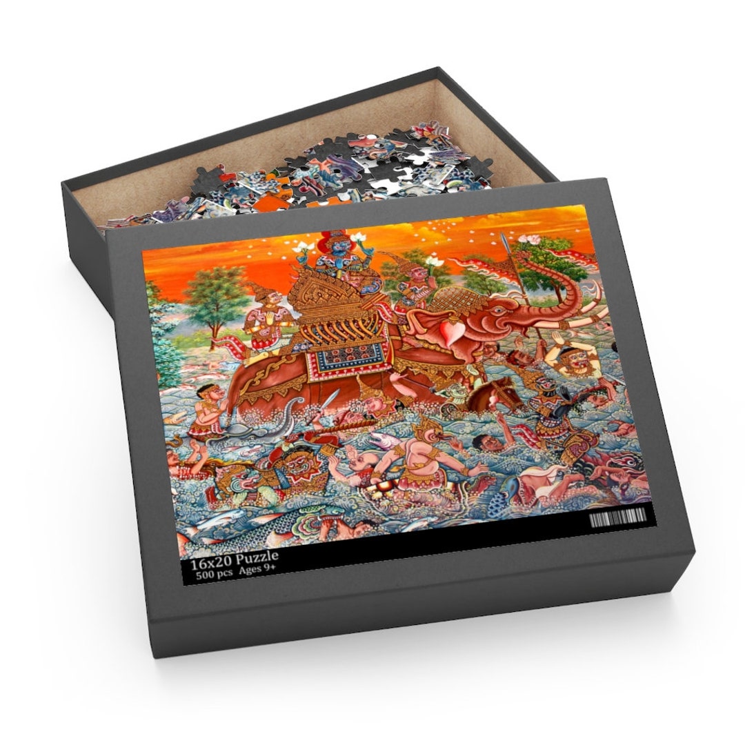 Thailand Buddist Tapestry-mural Puzzle (120, 252, or 500-piece). the ...
