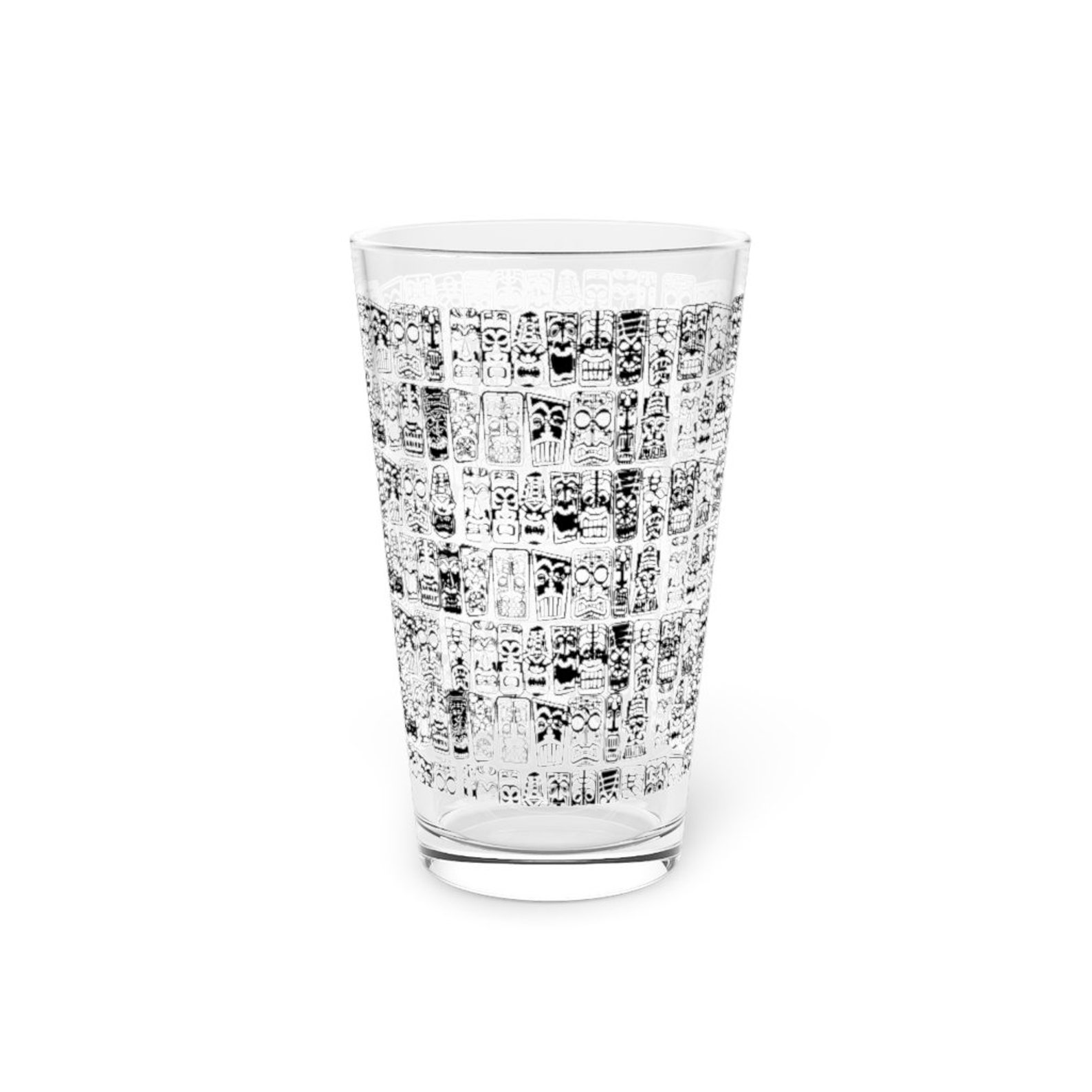 Retro Tiki Pattern Pint Glass 16oz Tropical Midcentury | Etsy