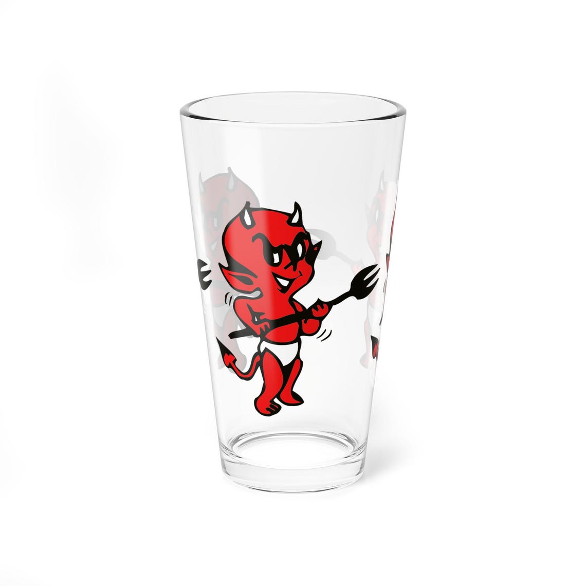 Retro Tattoo Art Little Red Devil Pint Glass: Vintage Cartoon Style - Etsy