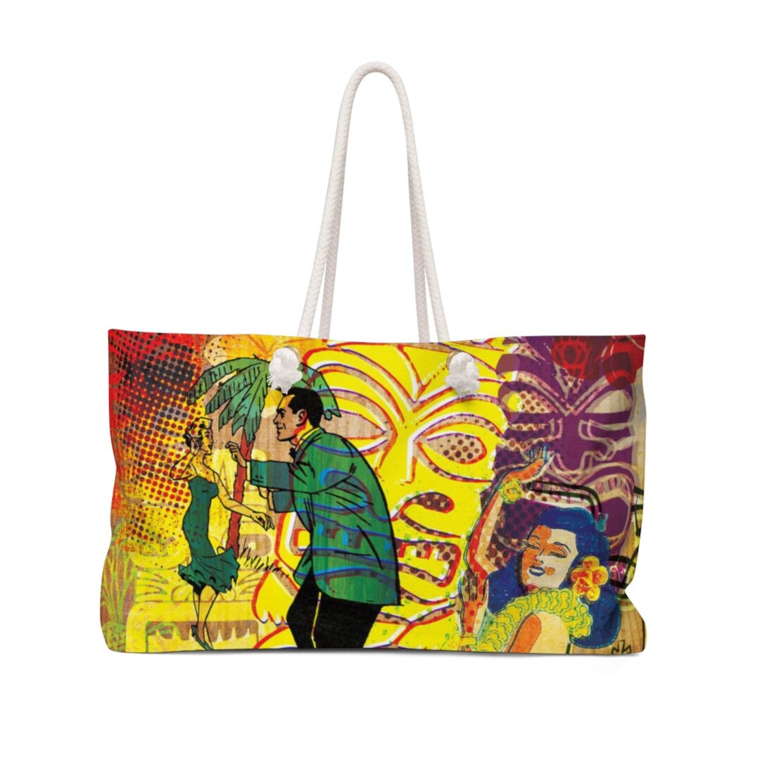 Retro Tiki Party Weekend Übergroße Weekender / Tropische Mid Century ...