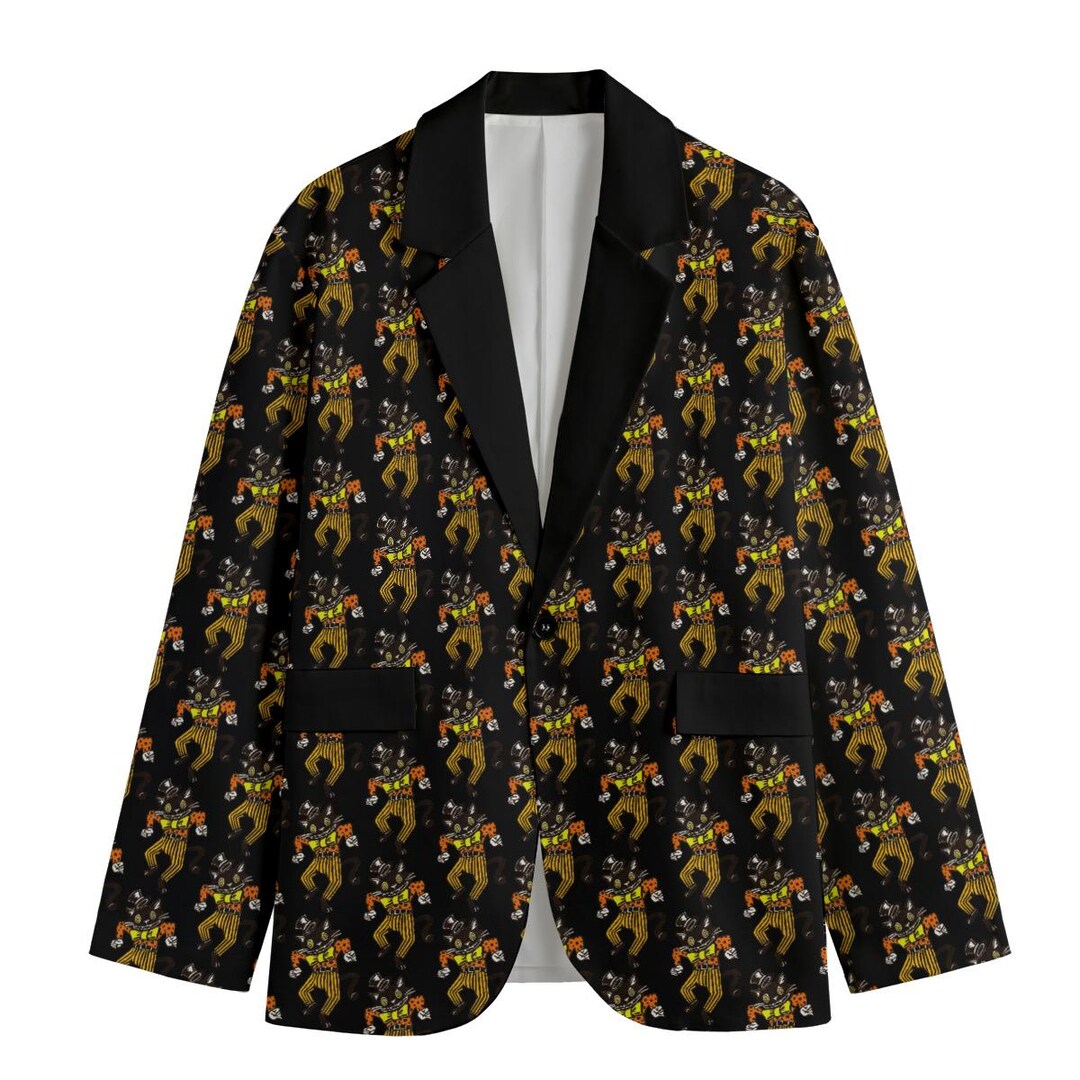 Retro Halloween Scary Cat Black Blazer Perfect for Your Trick or Treat ...
