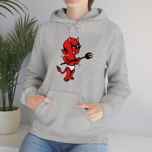 Retro Little Devil Tattoo Style Cartoon Style Unisex Hoodie Heavy Blend ...