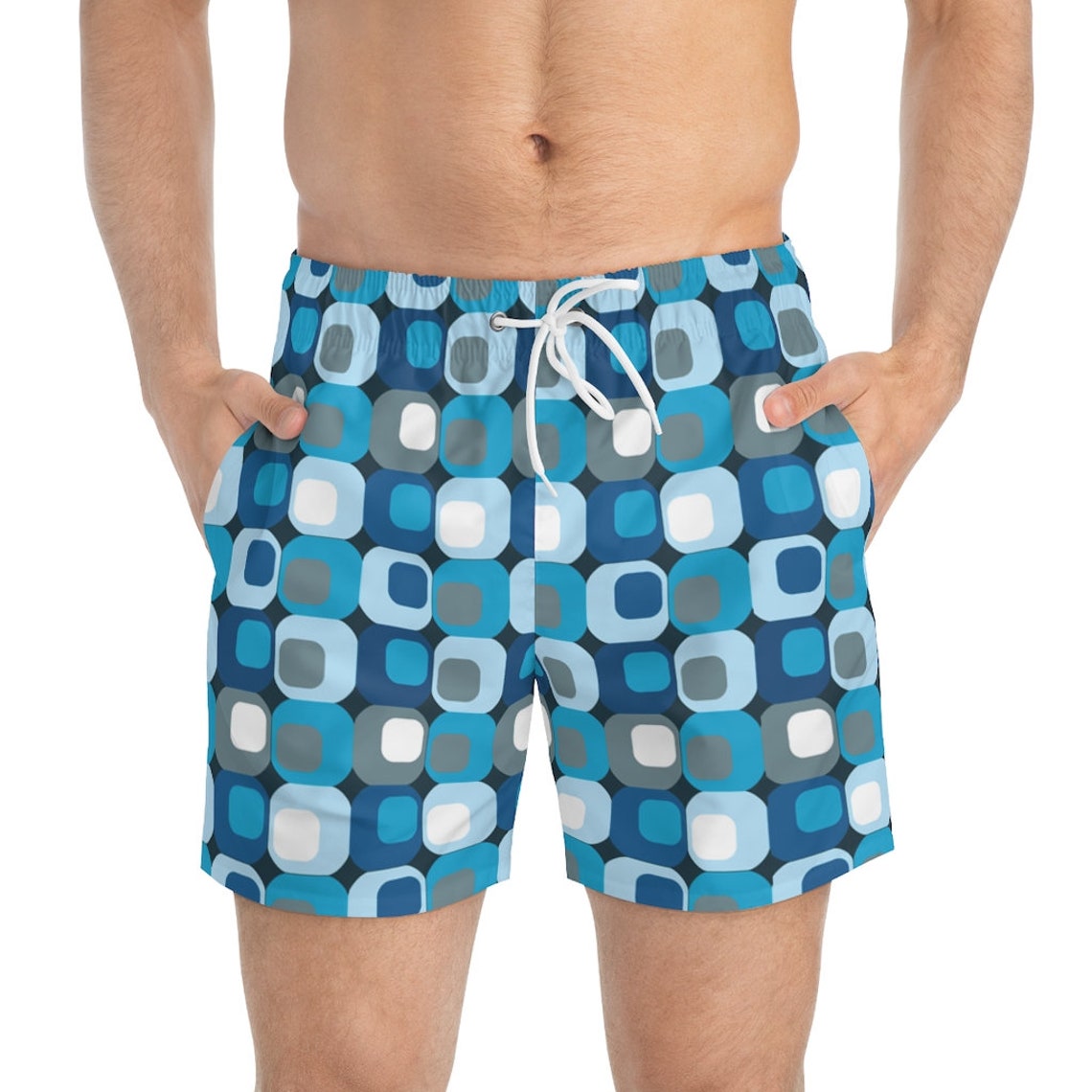 MCM Design Blue on Blue Men's Swim Trunks - Etsy