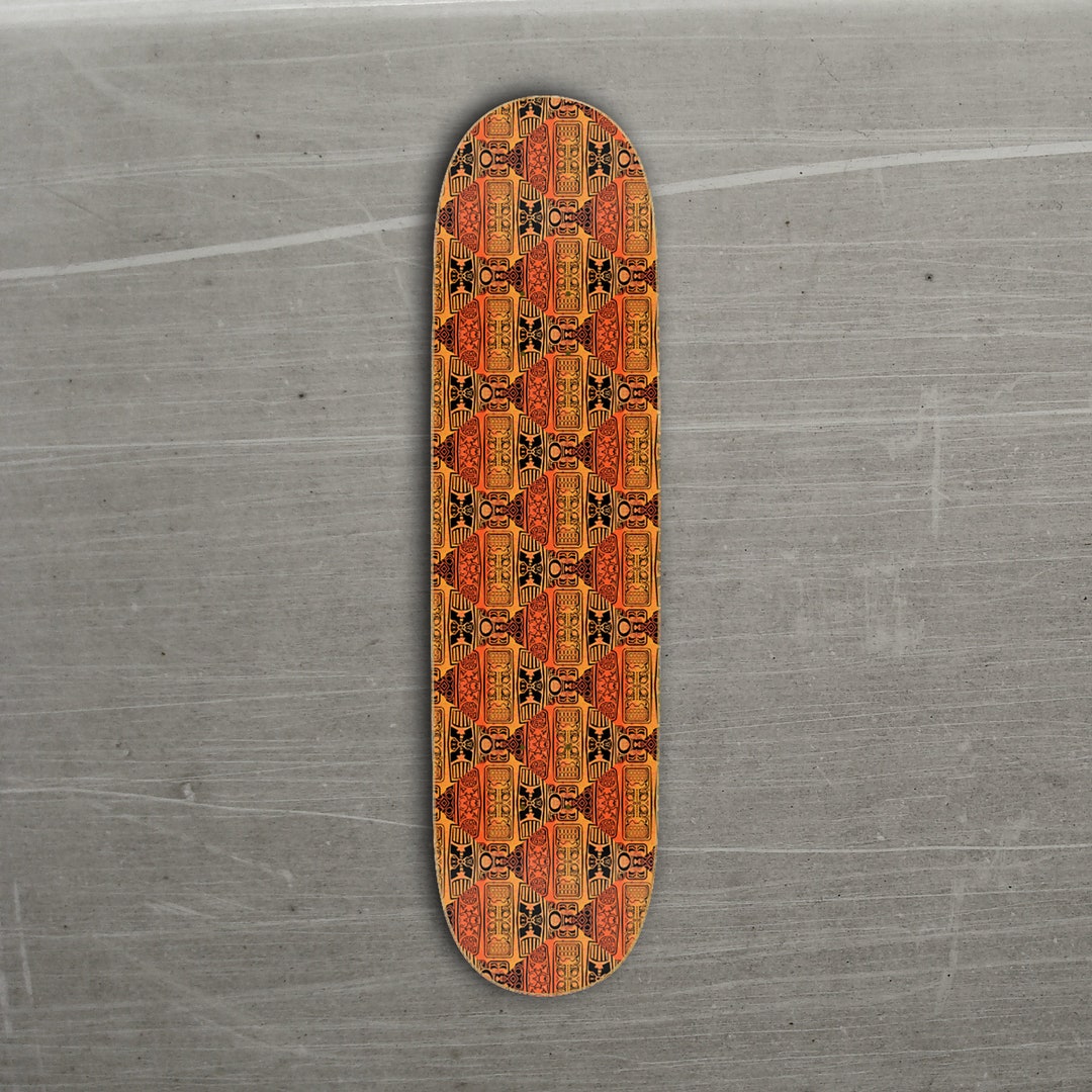 Retro 50s Orange Tiki Twill Skateboard Deck - Etsy