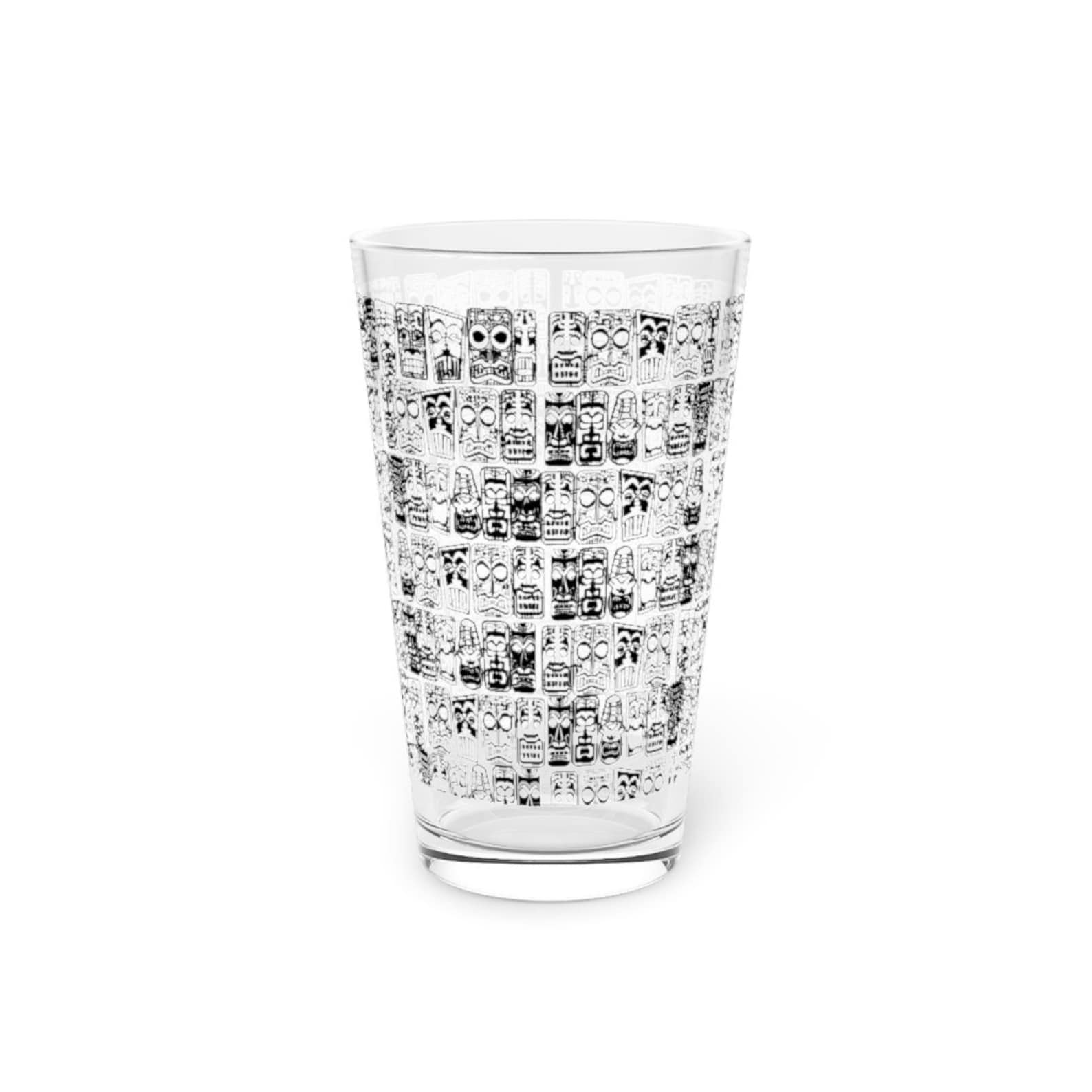 Retro Tiki Pattern Pint Glass 16oz Tropical Midcentury | Etsy