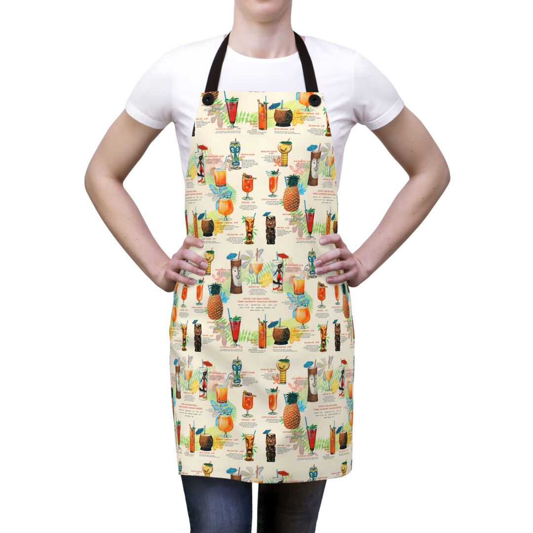 Retro Tiki Drink Menu Apron: Mid-century Modern Kitchen Accessory - Etsy