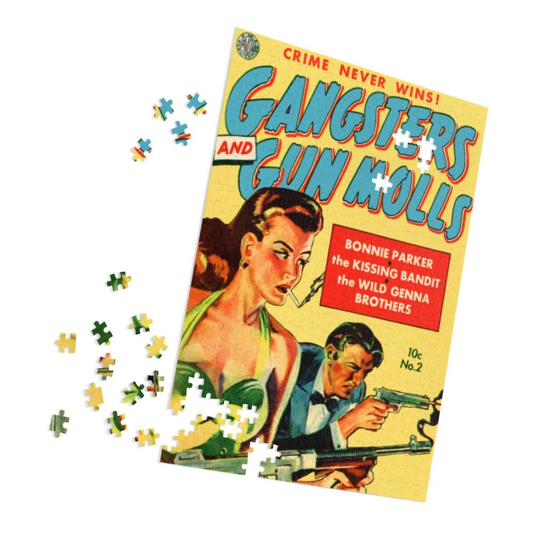 Retro Crime Comic GANGSTERS and GUN MOLLS Cover Jigsaw Puzzle (252, 500 ...
