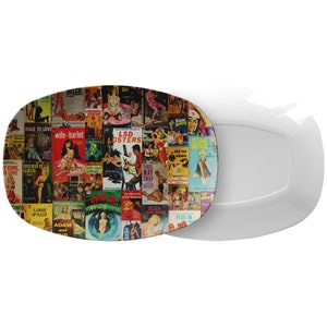 Retro Crime, Drugs, Sinning Pulp Fiction Dime Novels on a 10x14 PLATTER ...