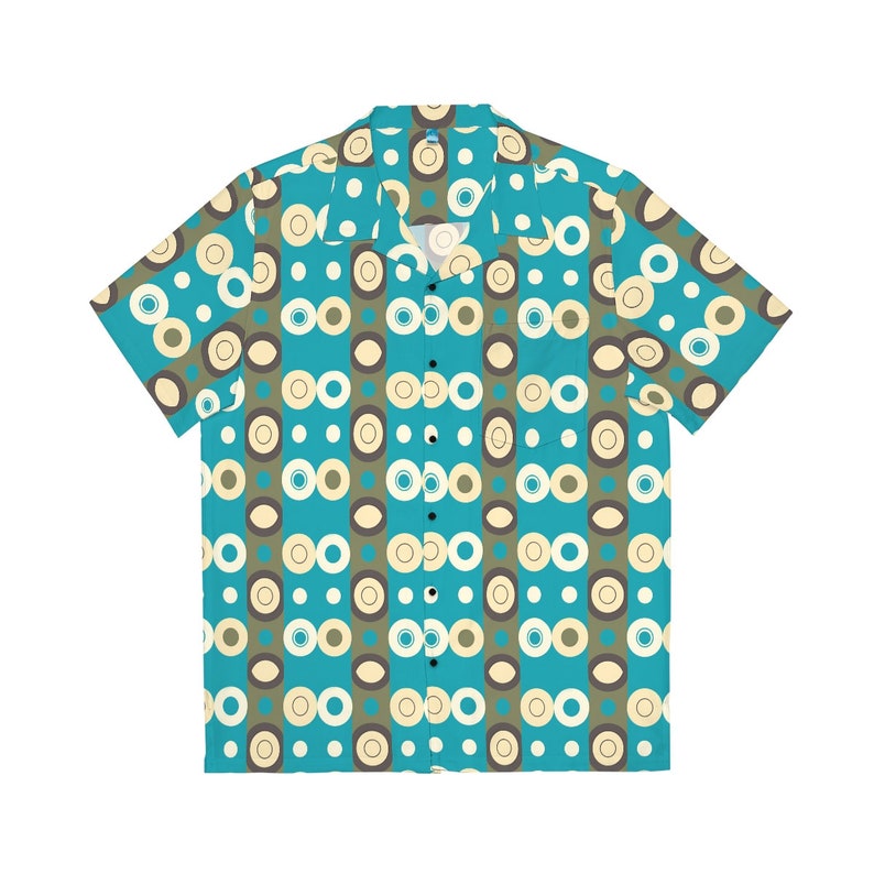 Retro 60s Pattern in Blue Green and Brown on a Men's - Etsy