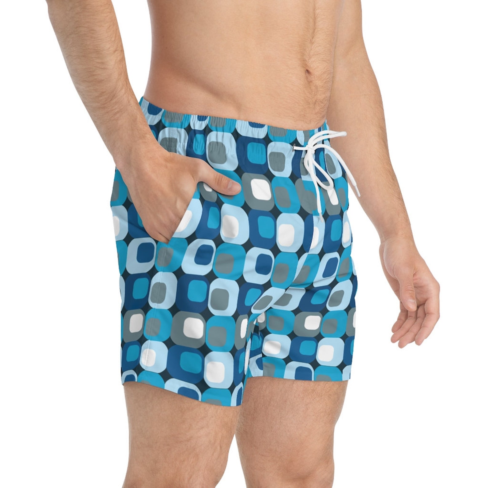 MCM Design Blue on Blue Men's Swim Trunks - Etsy