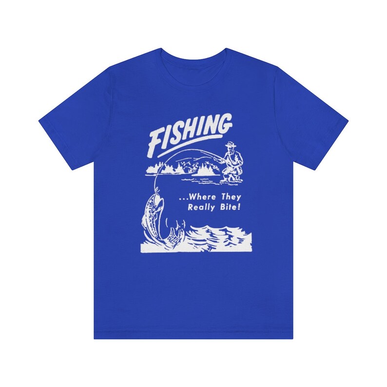 Retro FISHING Ad Fish Where They Bite Bellacanvas Cotton Tee - Etsy