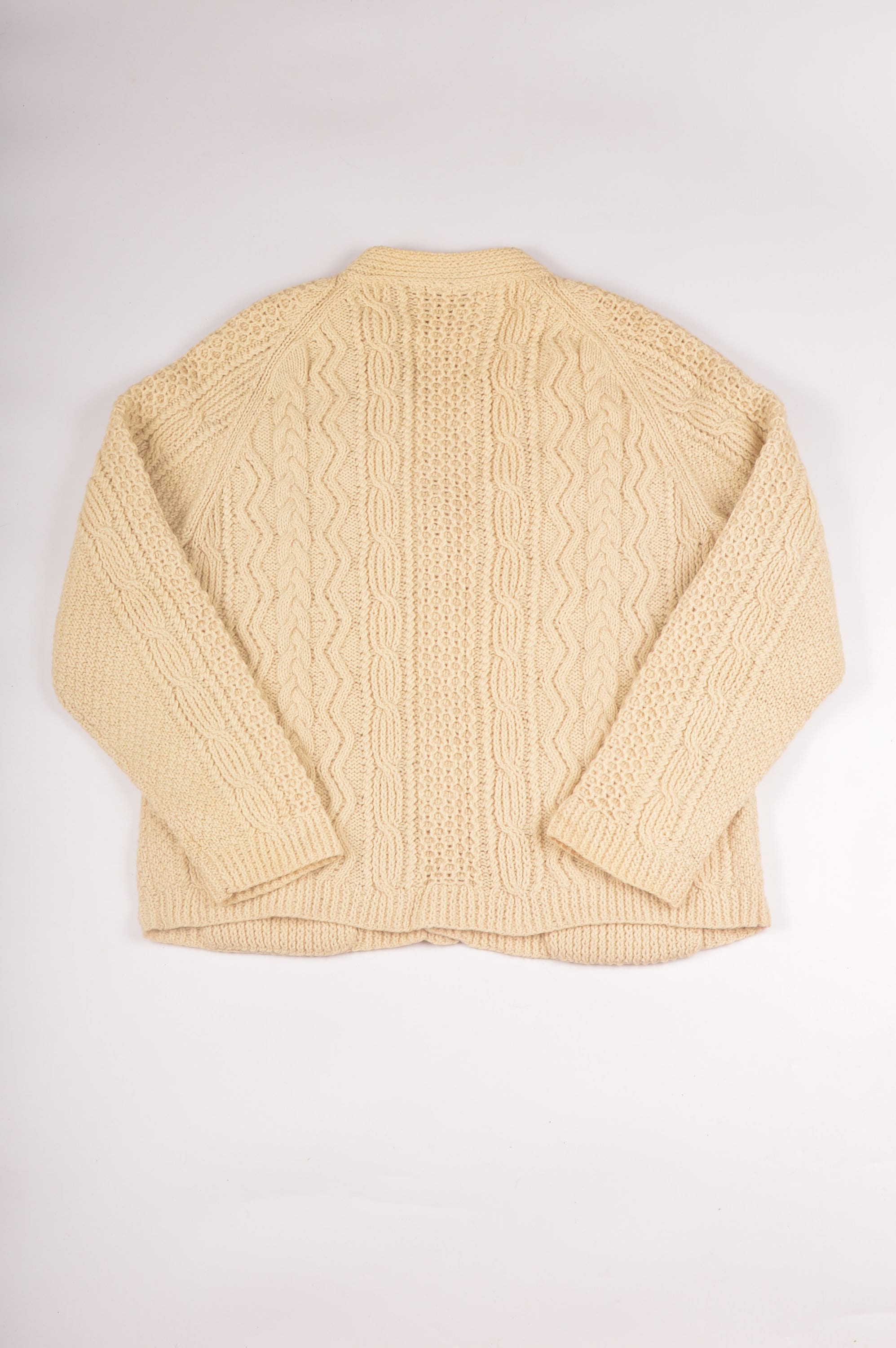 An Irish Craft Hand-knit Garment Vintage Fisherman Wool Cardigan ...