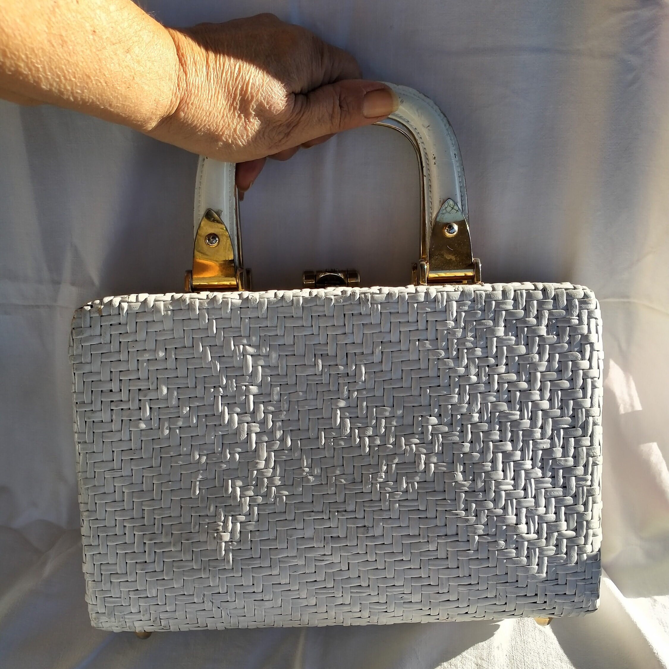 Rodo Vintage Bag in White Wicker From the 60s. - Etsy