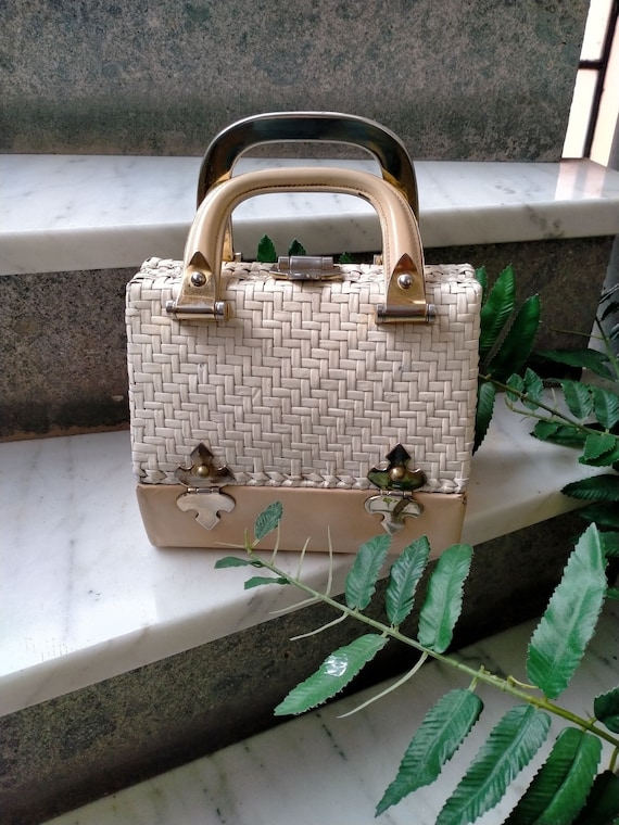 Rare vintage Rodo handbag in ivory leather and white … - Gem
