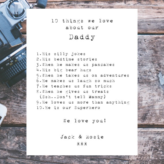 10 Things We Love About Daddy Fathers Day Gift | Etsy Ireland