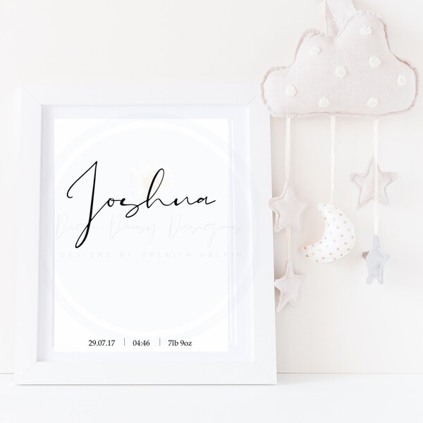 Baby Name Print - Etsy UK