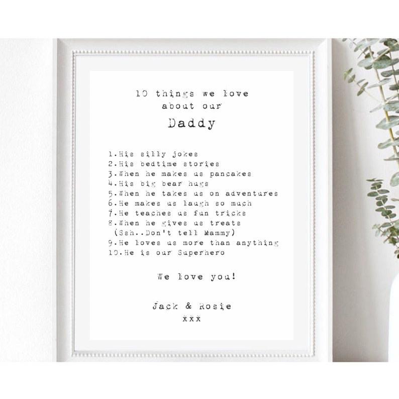 10 Things We Love About Daddy Fathers Day Gift | Etsy Ireland