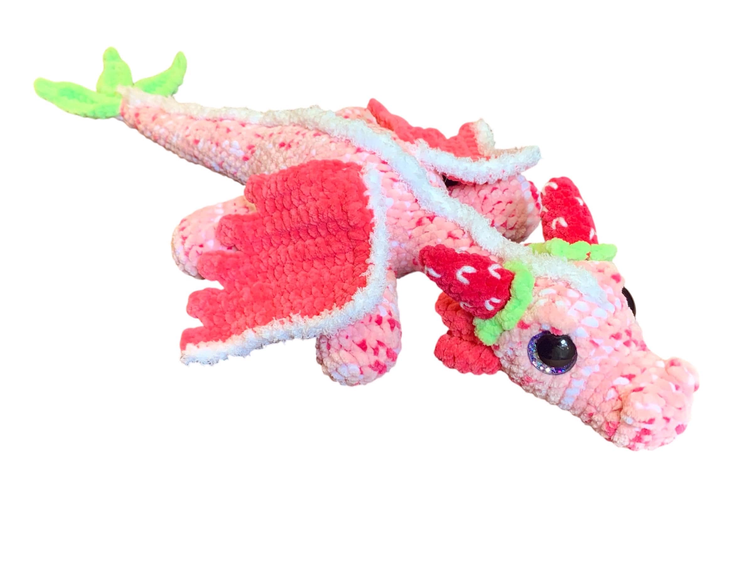 Sage, the Strawberry Dragon - Snuggly Crochet Emotional Support Plushie ...