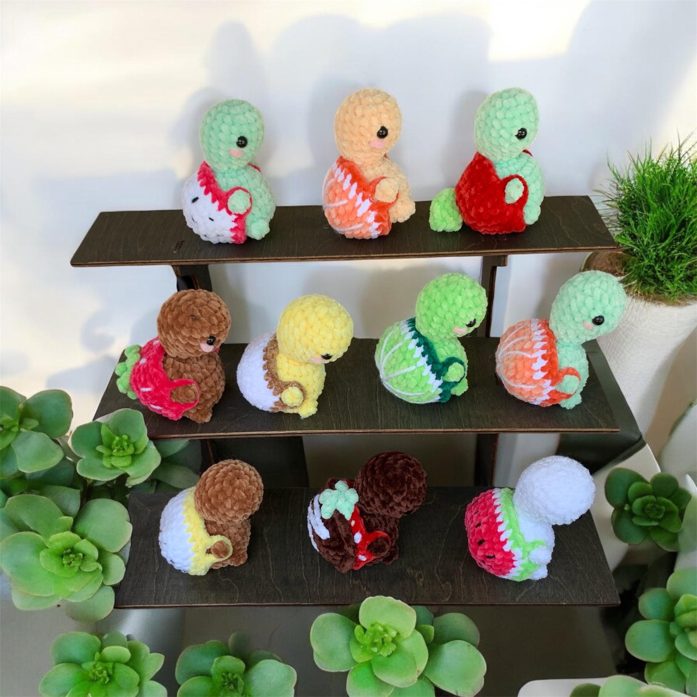 Fruit Themed Cheeky Turtles Crochet Plushie - Crocheted Plush Mini Butt ...