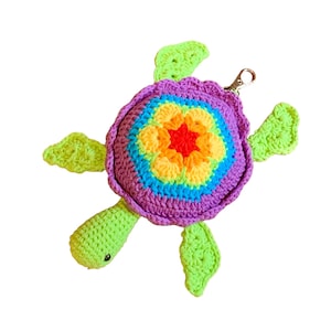 PATTERN: Rainbow Turtle Collapsible Bag - Crochet Foldable Market Bag ...