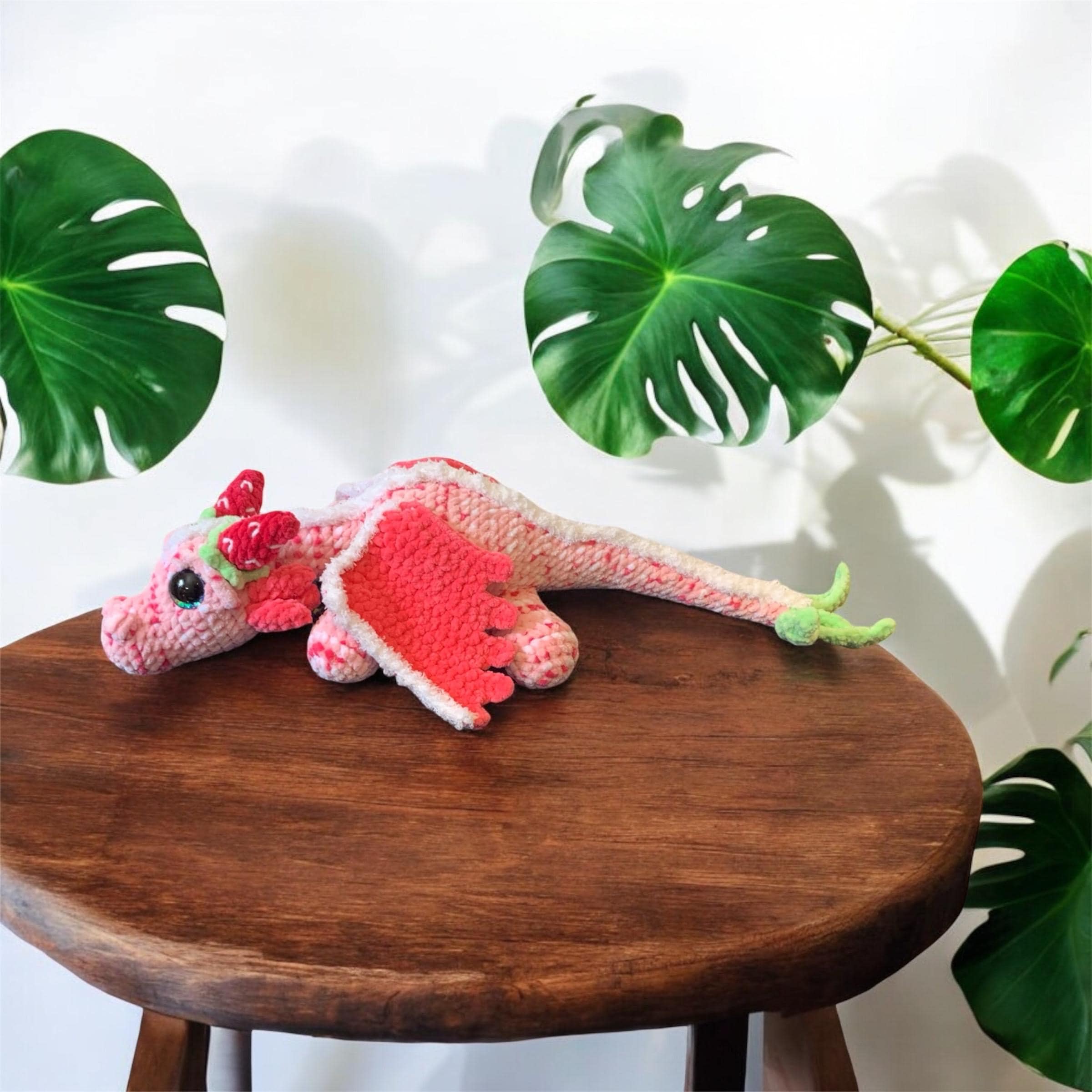 Sage, the Strawberry Dragon - Snuggly Crochet Emotional Support Plushie ...
