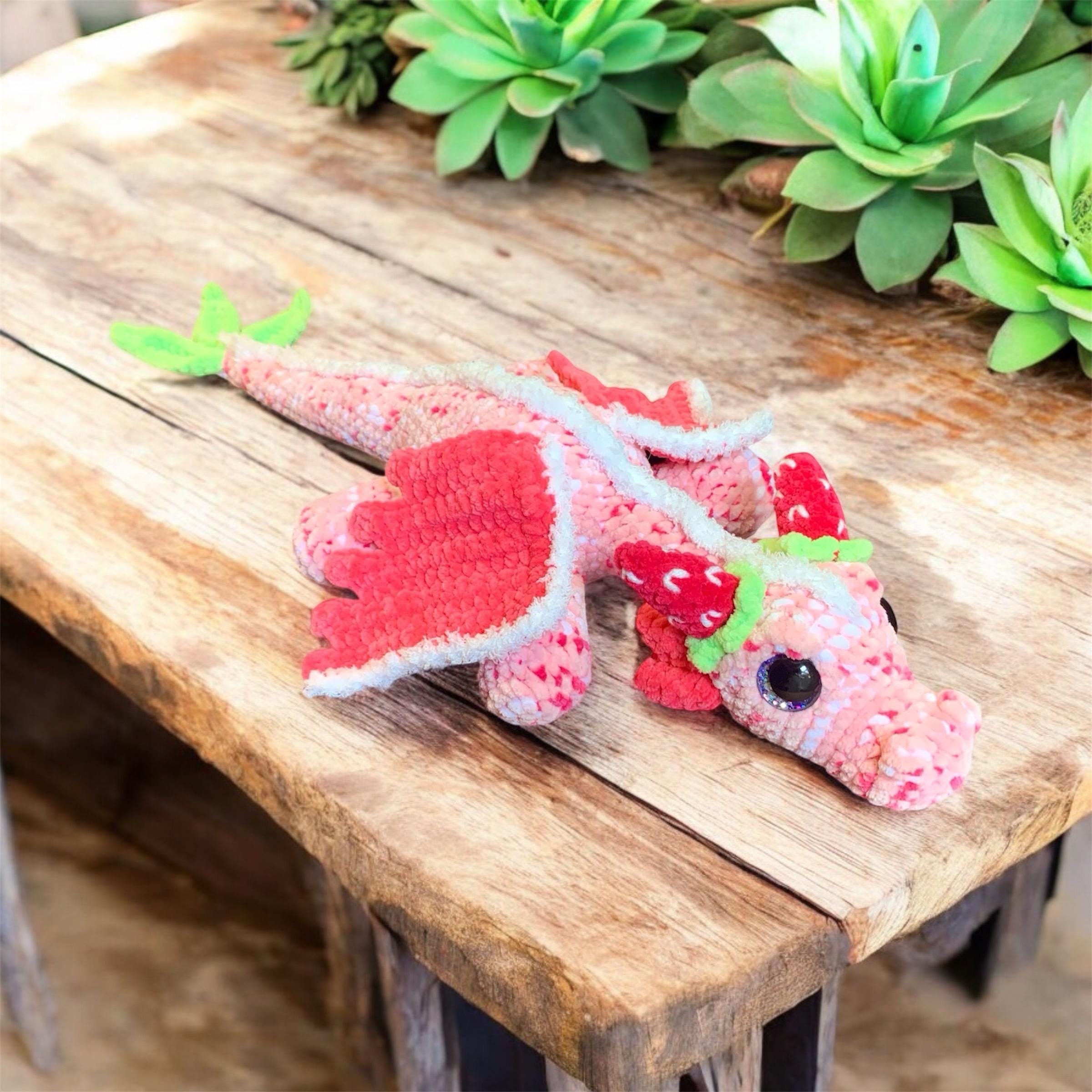 Sage, the Strawberry Dragon - Snuggly Crochet Emotional Support Plushie ...
