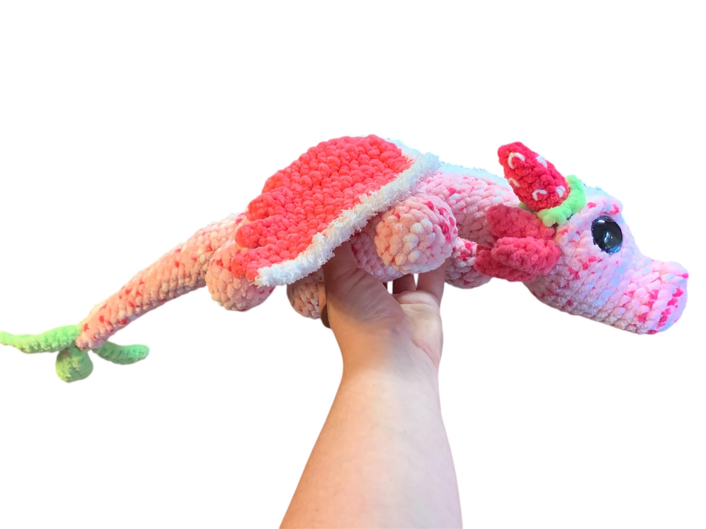 Sage, the Strawberry Dragon - Snuggly Crochet Emotional Support Plushie ...