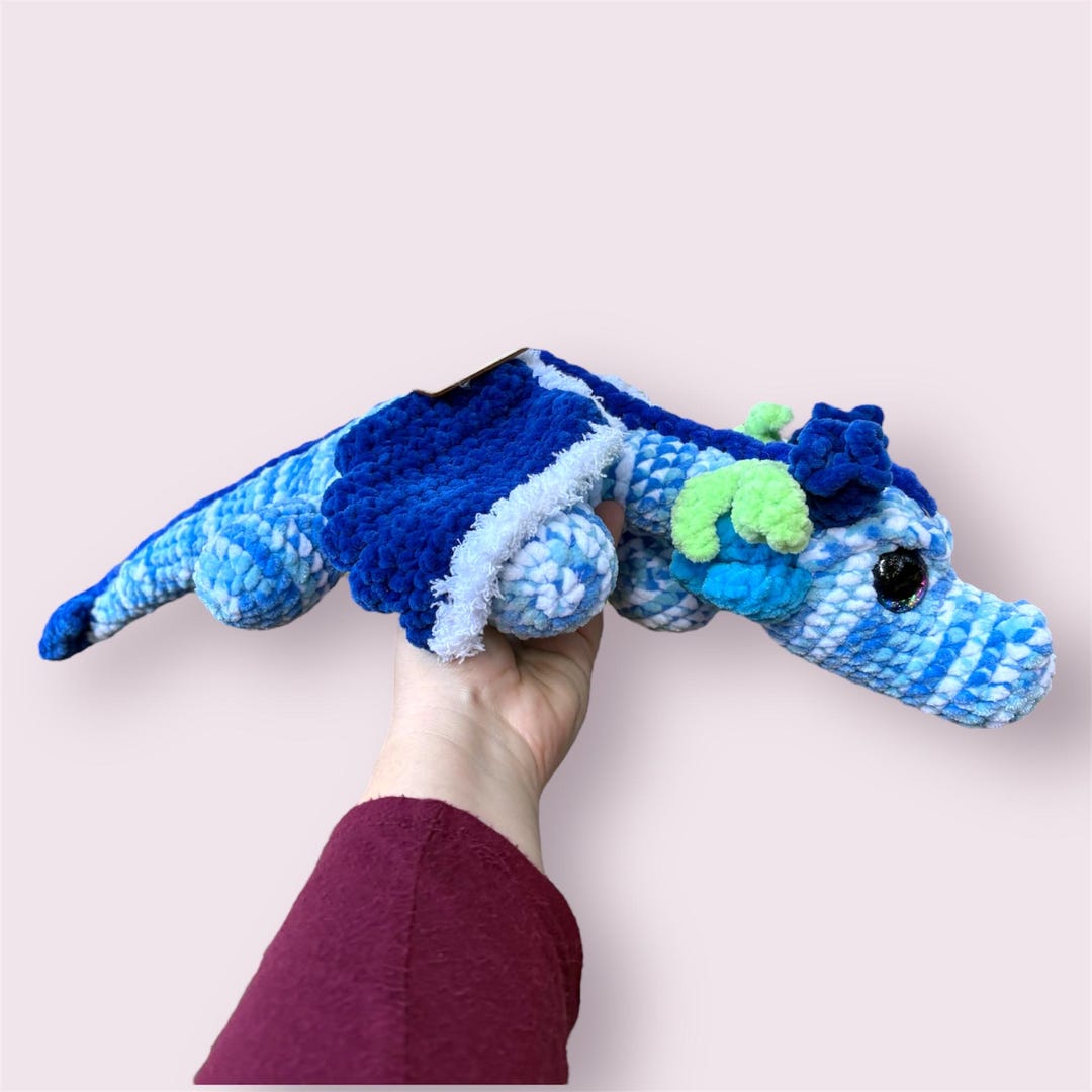 Bruce, the Blueberry Dragon - Snuggly Crochet Emotional Support Plushie ...