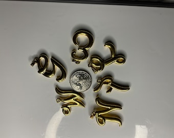 7x9mm 24k Shiny Gold Omega Letter, Omega Letter, Greek Letters, Omega ...