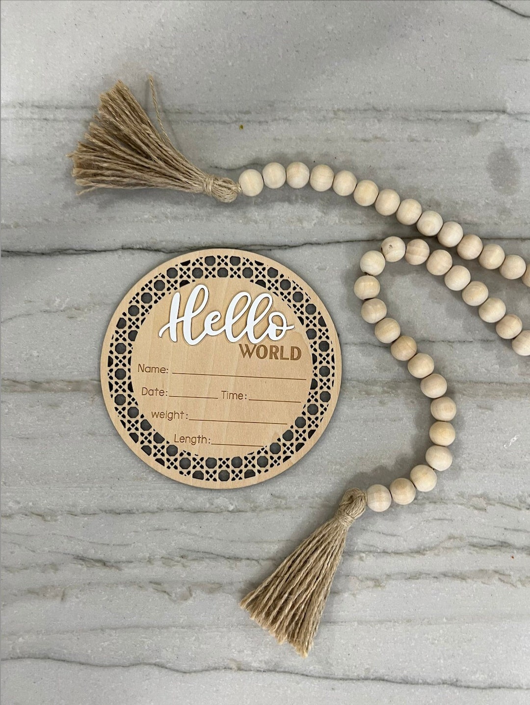 Hello World Baby Sign Birth Stats Sign Name Announcement Newborn Photo ...