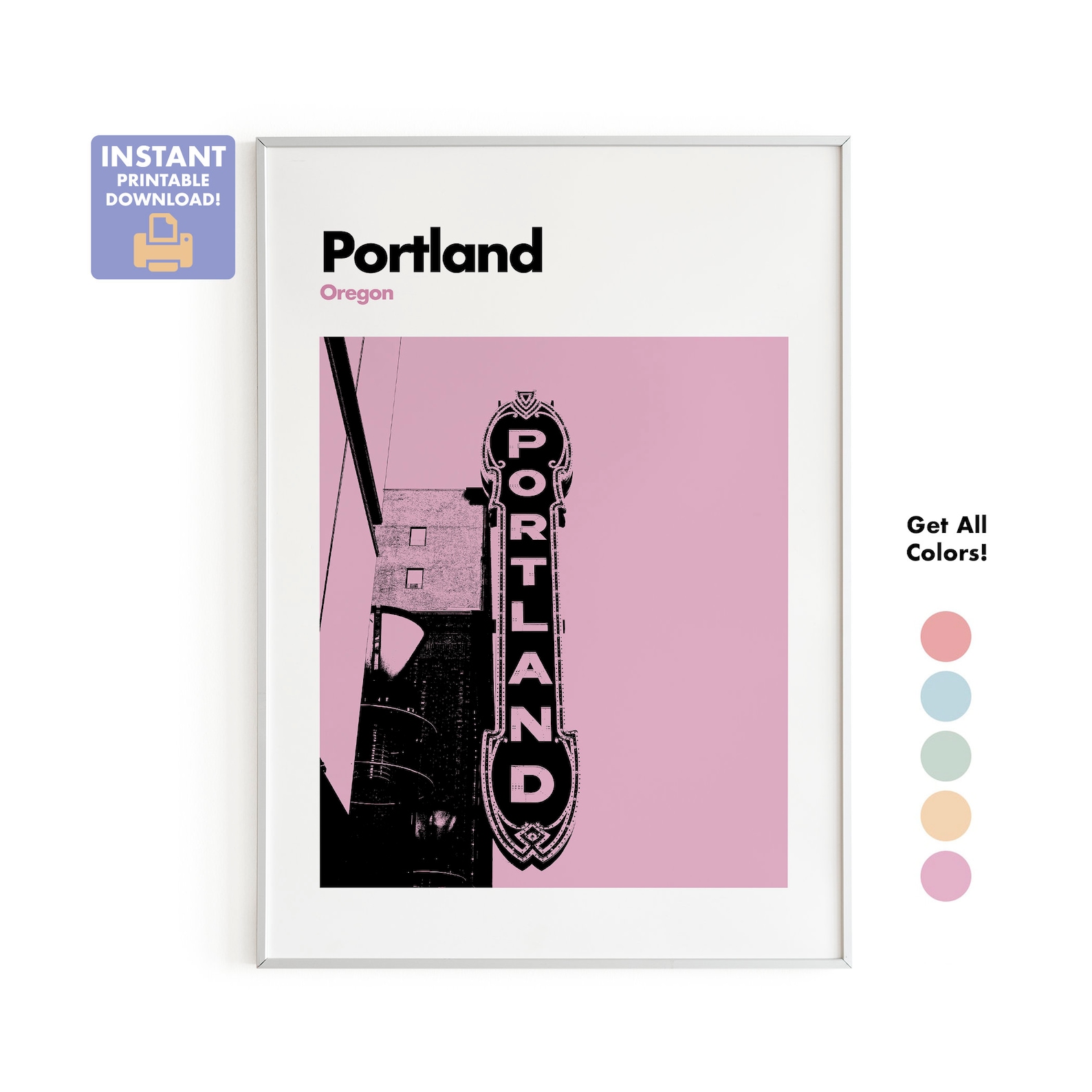 Portland Print, Portland Wall Art, Portland Poster, Portland Photo ...