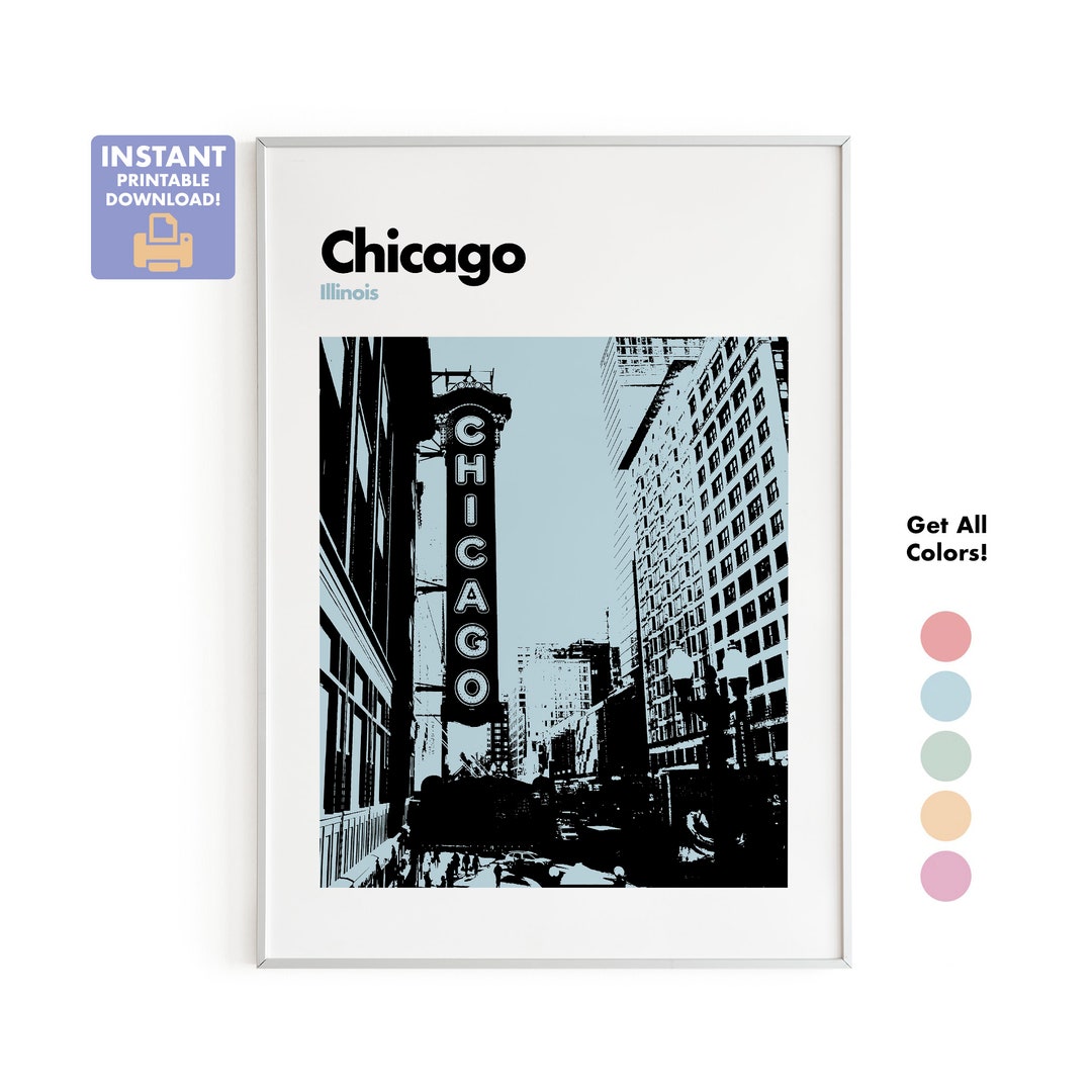 Chicago Sign Digital Download High-quality Print for Home - Etsy