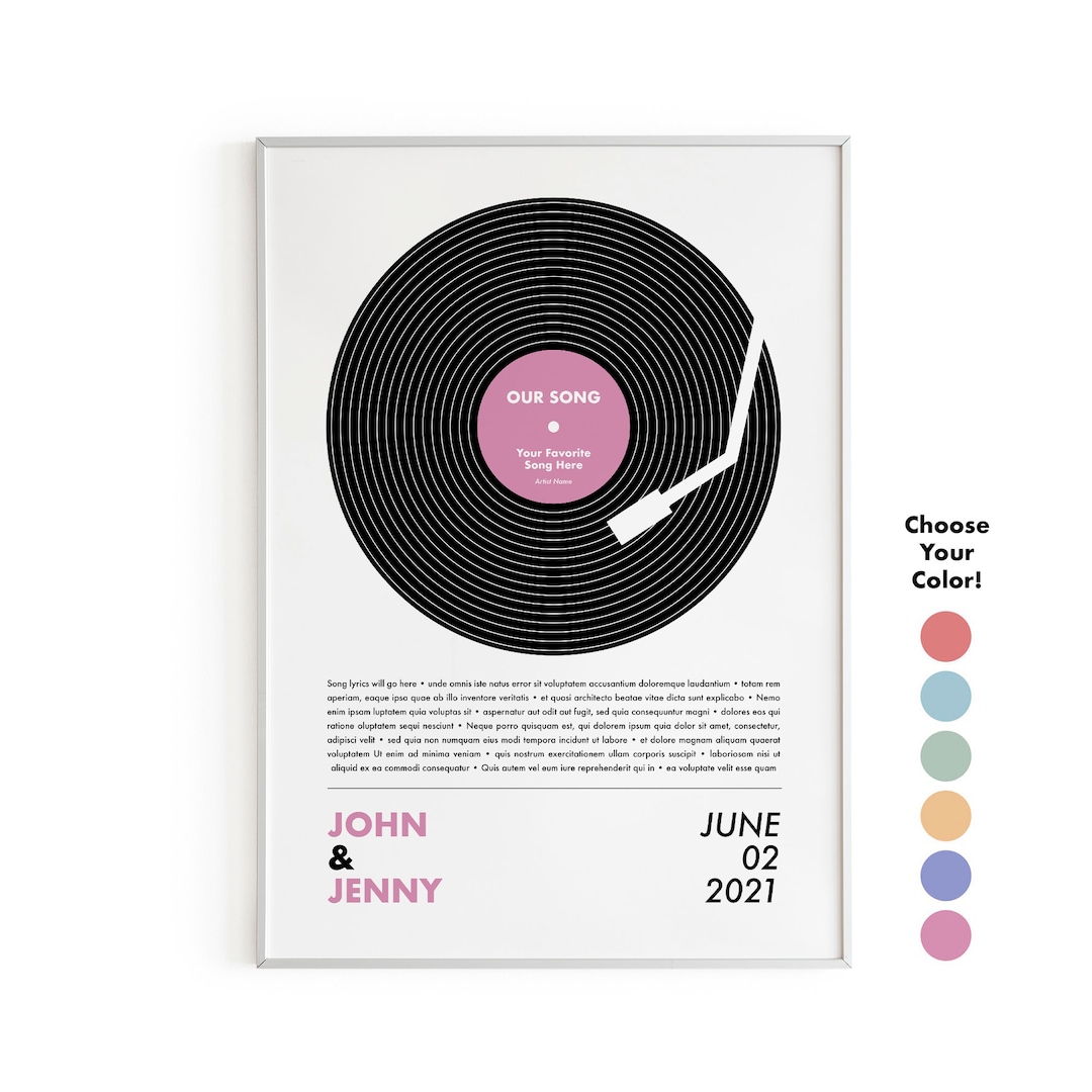 Custom Song Lyrics Print Create Your Own Music Keepsake Song Lyrics ...