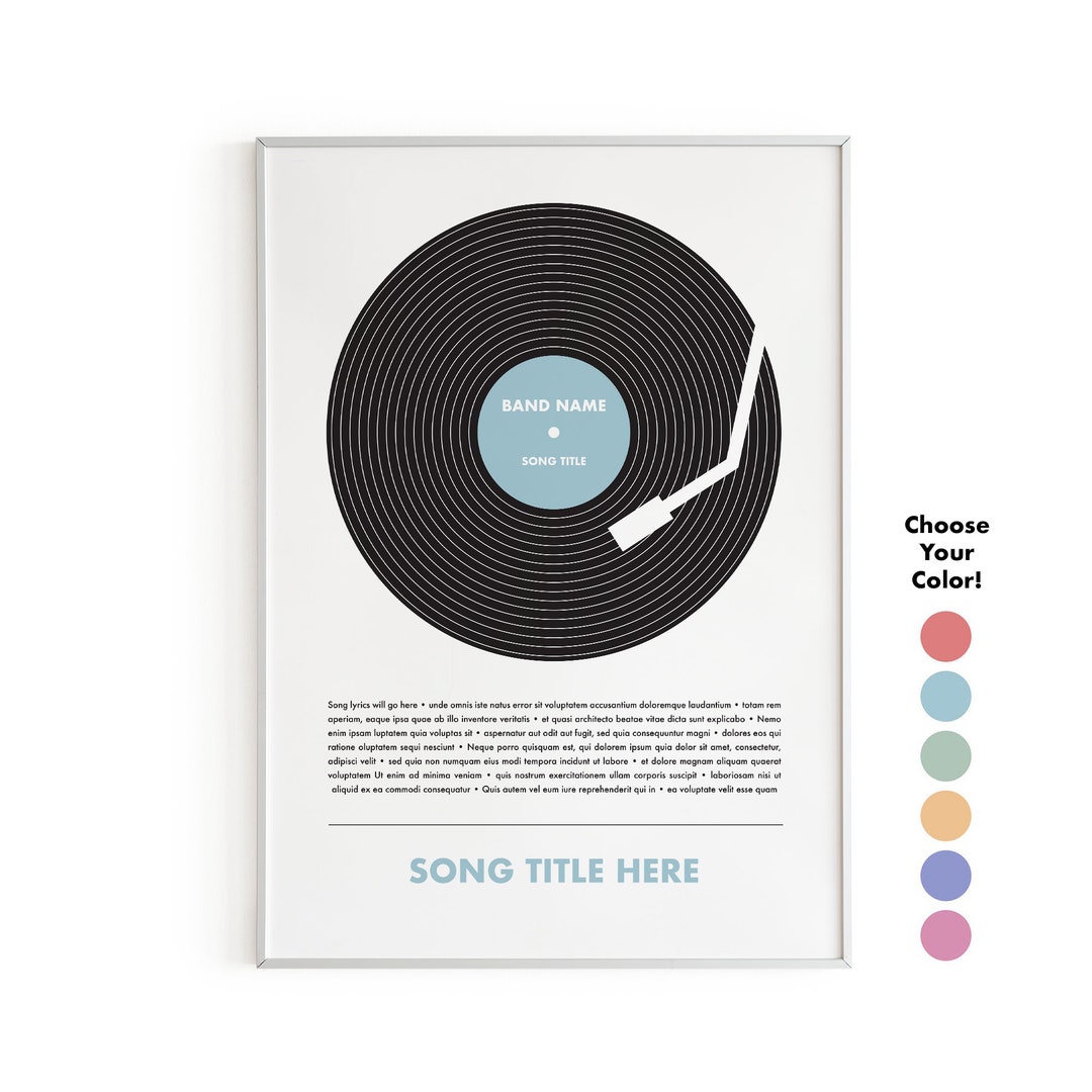 Custom Record Label Lyrics Vinyl Print Gift, First Dance Song, Wedding ...