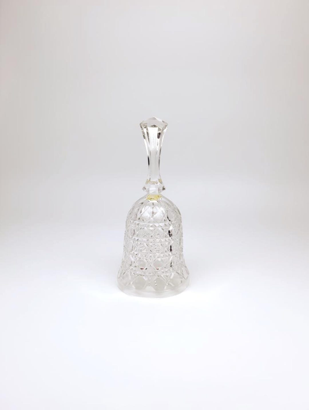 Vintage Lead Crystal Bell | Federal Glass Co. Button & Cane Pattern - Etsy