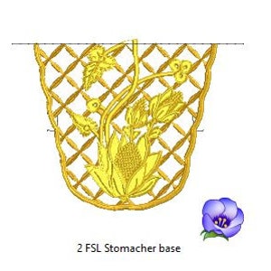 Machine Embroidery Design for 18th Century FSL Stomacher - Etsy