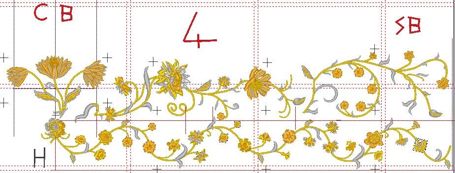 Machine Embroidery Design for 18th Century Petticoat 3 Versions - Etsy