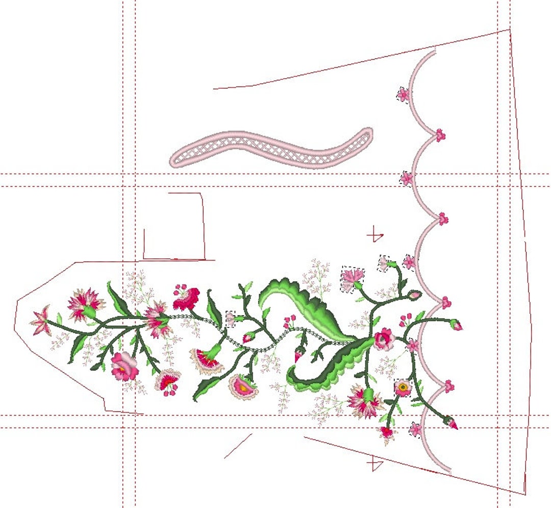 Machine Embroidery Design for 18th Century Mitts - Etsy