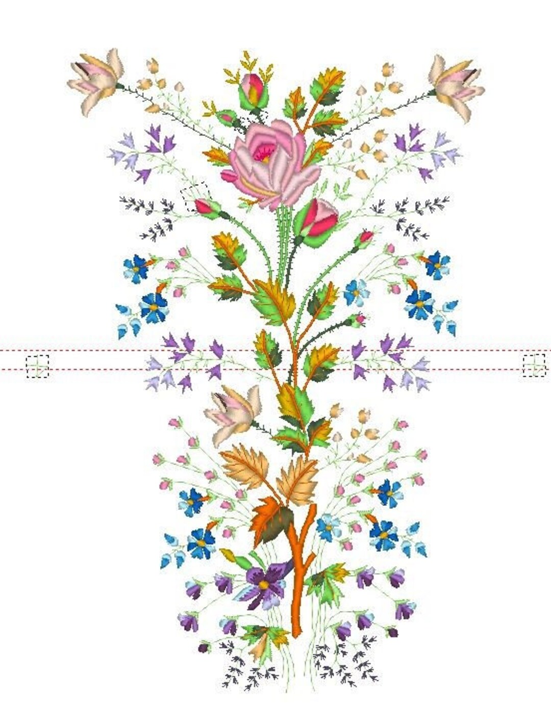 18th Century Stomacher Embroidery Design Floral Historical Machine ...