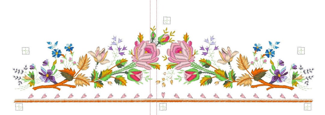 18th Century Gown Embroidery Design Floral Historical Machine ...
