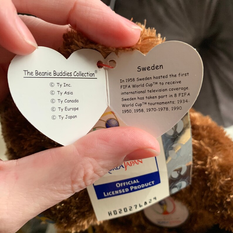 Sweden the Bear 2002 FIFA World Cup Beanie Buddy Part of the - Etsy