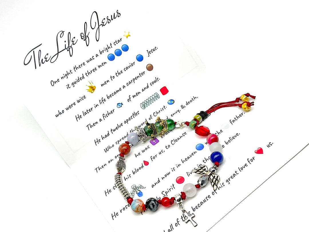 Life of Jesus Bracelet / Christian Story Bracelets / Natural Stone ...