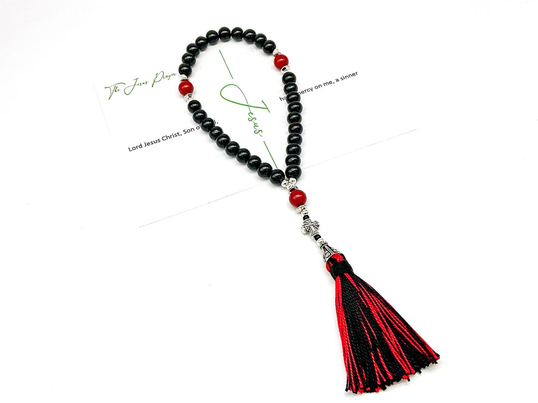 Jesus Prayer Beads 8mm, Christian Prayer Beads, 33 8mm Bead Rosary ...