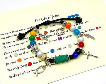 The Life of Jesus, the Story of Jesus, Charm Bracelet, Christian Story ...